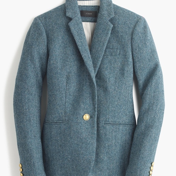 J. Crew | Jackets & Coats | Jcrew Campbell Blue Herringbone Blazer ...